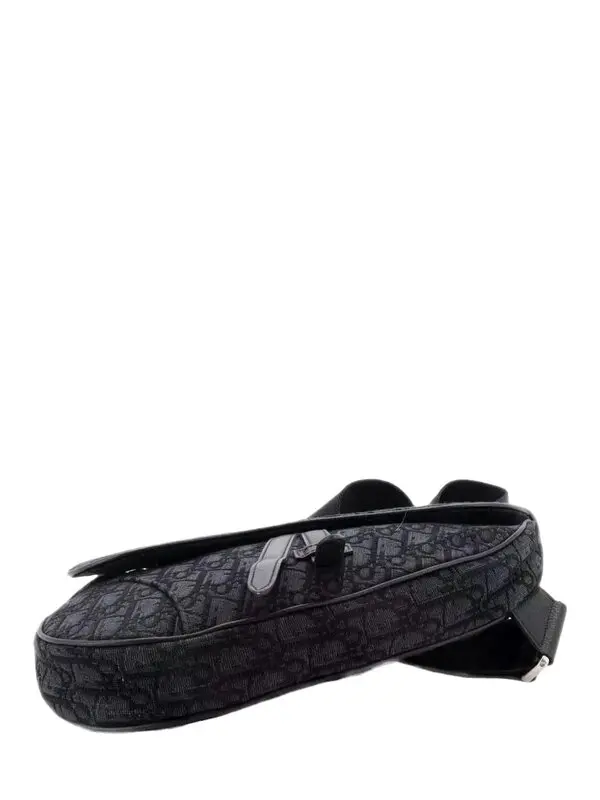 Dior Saddle Oblique Canvas Crossbody Bag - Black