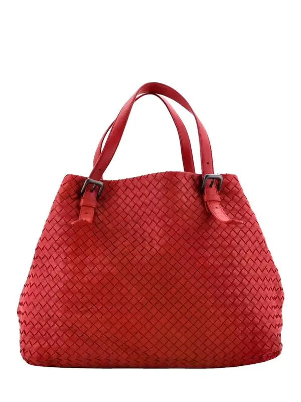 Bottega Veneta Large Intrecciato Nappa Tote Bag - Red