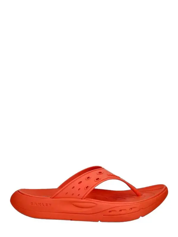 Oakley Studio Perforated Logo-embossed Flip-flops - Orange