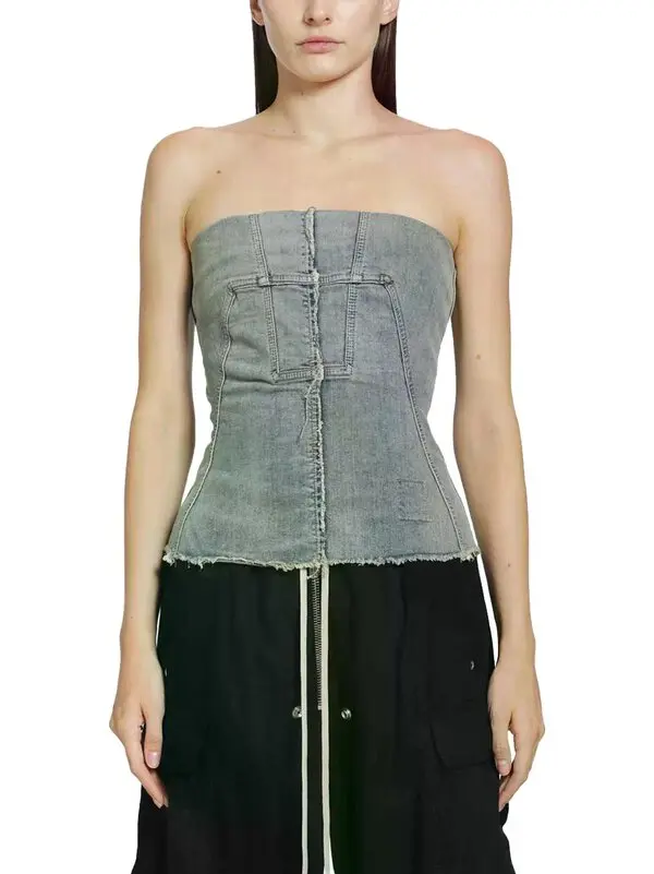 Rick Owens Strapless Bustier Top - Blue