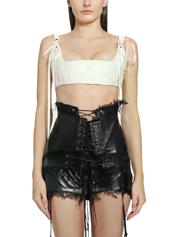 DREAMING ELI Quilted Silk Bra - Black