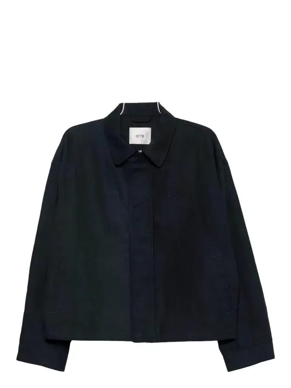 ARTE ANTWERP Logo Embroidered Zip-up Jacket - Blue
