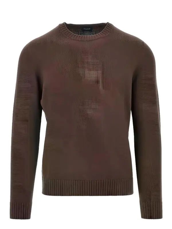 DRUMOHR Crew Neck Wool Sweater - Brown
