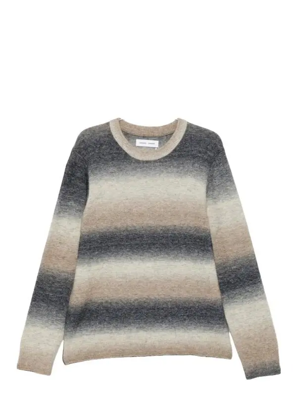 SAMSOE SAMSOE Gradient Effect Striped Crew Neck Sweater - Multi-color