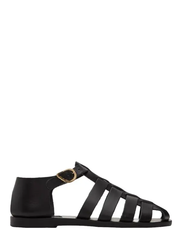 ANCIENT GREEK SANDALS Homeria Leather Sandals - Black