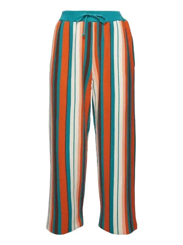 La DoubleJ Vertical Stripe Cropped Trousers - Multicolor