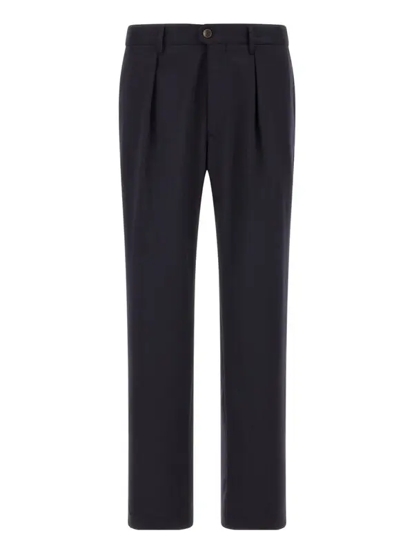 Incotex Straight-leg Pleated Trousers - Blue