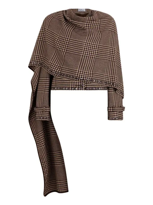 Giuseppe Di Morabito Houndstooth-pattern Studded Cape - Brown