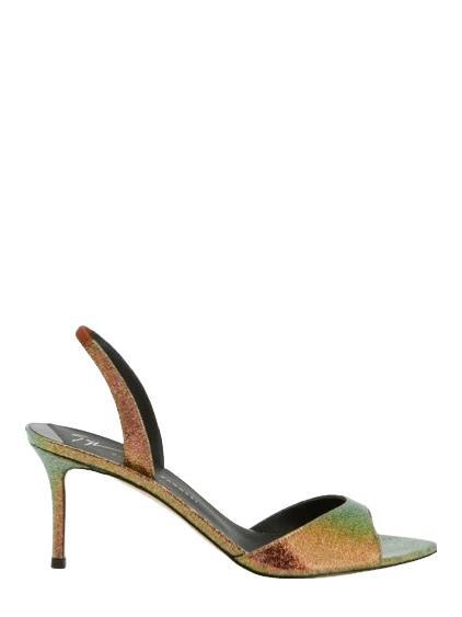 GIUSEPPE ZANOTTI Lilibeth Glitter Slingback Sandals - Nude