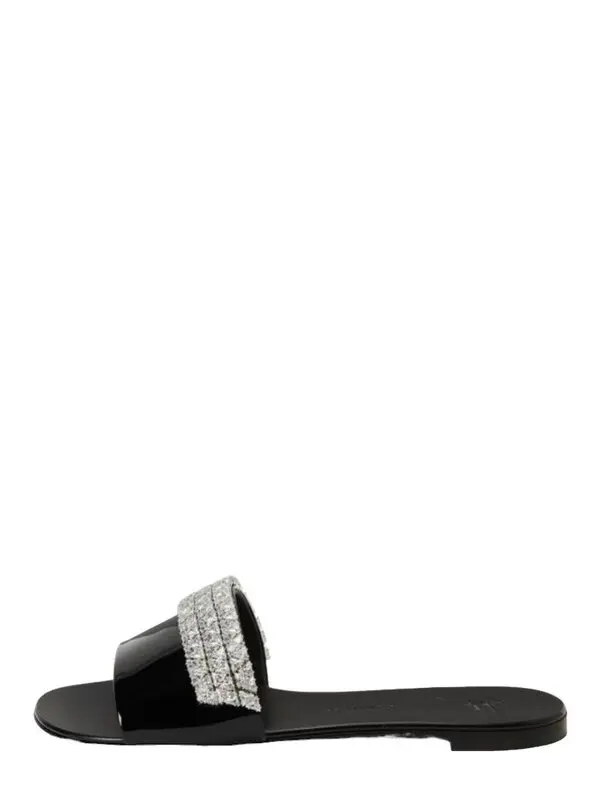 GIUSEPPE ZANOTTI Embellished Slide Sandals - Black