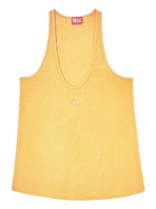 DIESEL® Ribbed Scoop Neck Tank Top - Orange