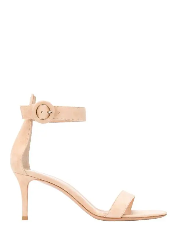GIANVITO ROSSI Portofino Suede Sandals - Nude