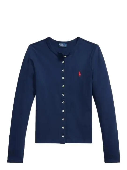 Polo Ralph Lauren Crew Neck Long-sleeved Cardigan - Blue