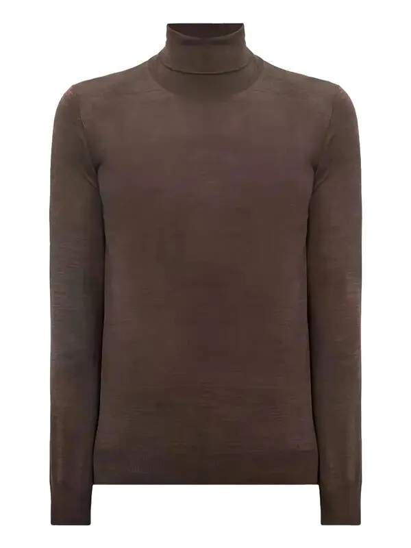 GRAN SASSO Roll-neck Fine-knit Sweater - Brown