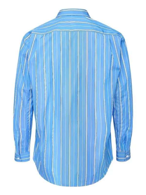 Comme Des Garçons Patchwork Striped Shirt - Blue