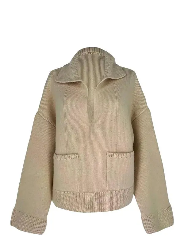 Khaite Beige Cable-knit V-neck Sweater - Neutrals