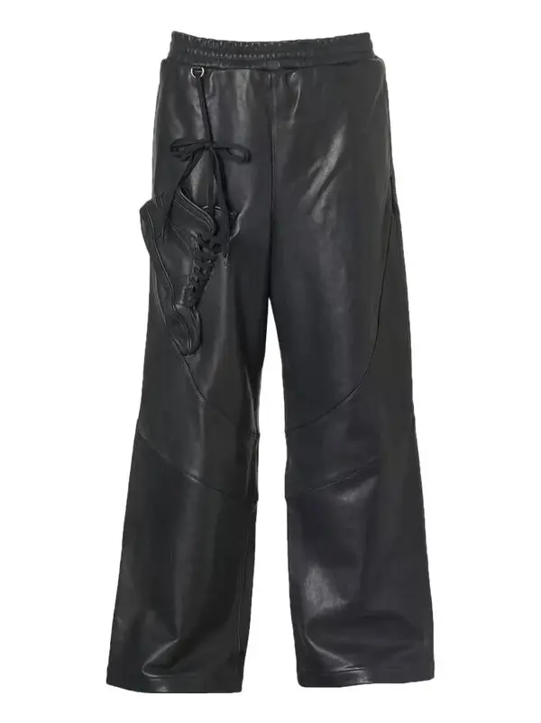 DOUBLET Sheepskin Leather Trousers - Black