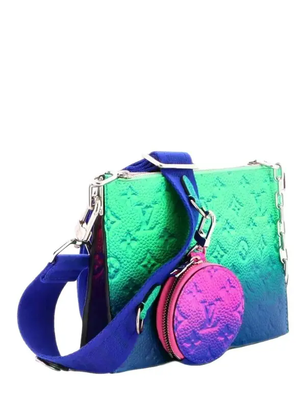 LOUIS VUITTON Trio Pouch Messenger Bag Limited Edition Illusion Monogram Taurillon Leather Crossbody Bag - Green