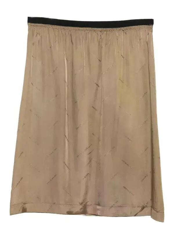 MAISON MARGIELA Logo Pattern Midi Skirt - Brown