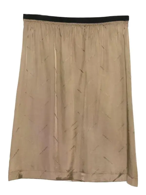 MAISON MARGIELA Logo Pattern Midi Skirt - Brown