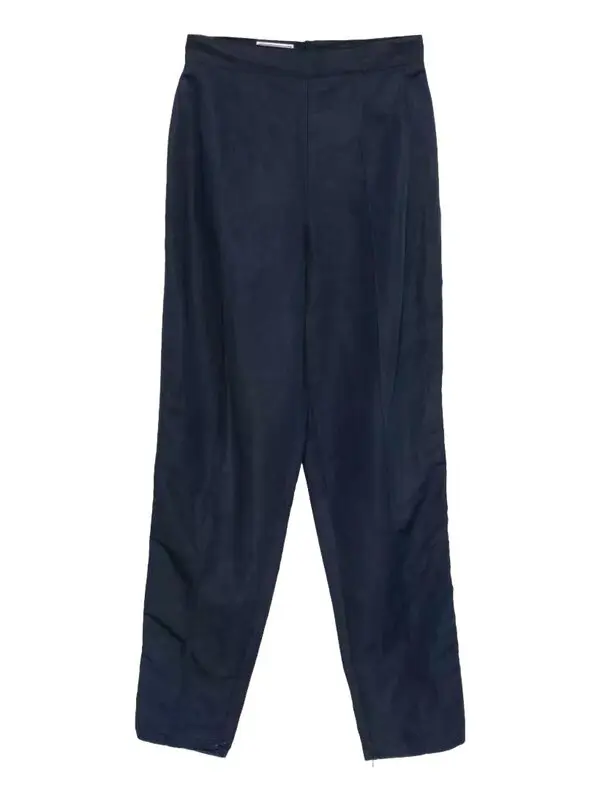 Versace 1980s Lace-trim Trousers - Blue
