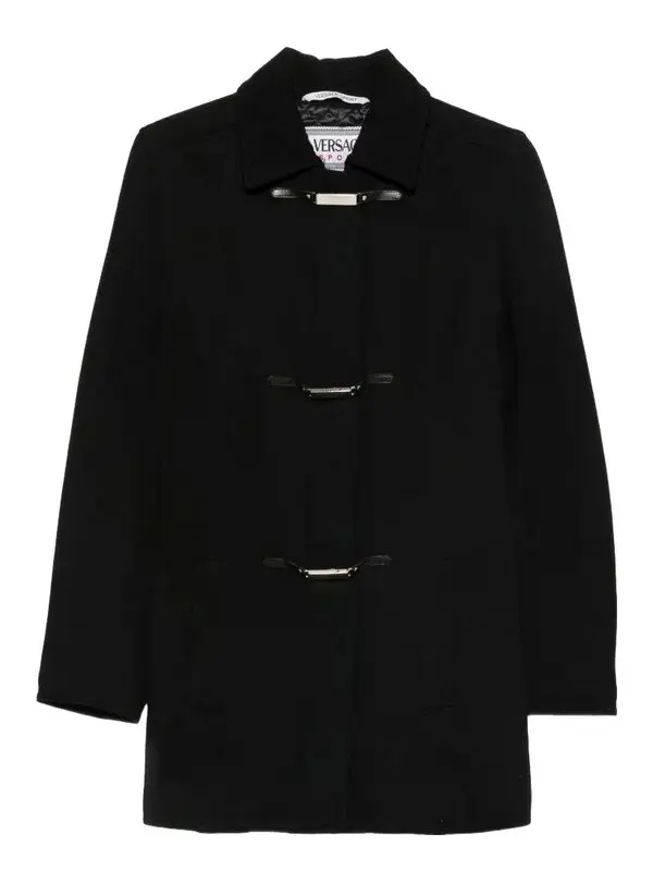 Versace Toggle-fastening Coat - Black