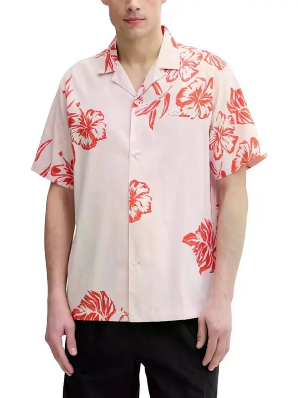 Oakley Hibiscus Breeze Floral-print Short-sleeve Shirt - Pink