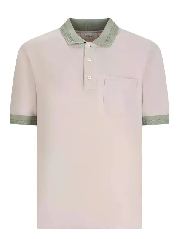 LARDINI Contrast-trim Chest-pocket Polo Shirt - Pink