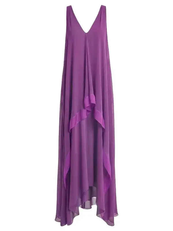 IRINA SCHROTTER Layered Chiffon Maxi Dress - Purple