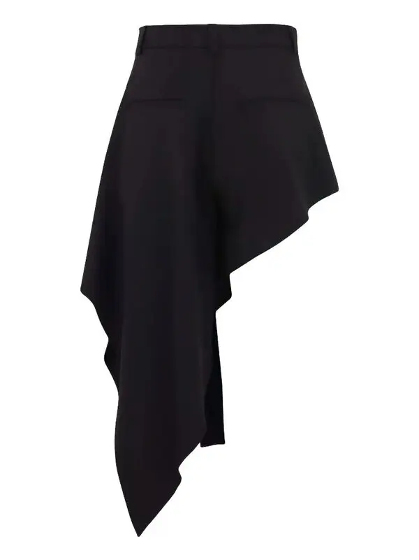 SSHEENA Asymmetric Draped Shorts - Black