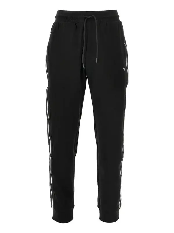 EA7 Logo-print Side-stripe Track Pants - Black