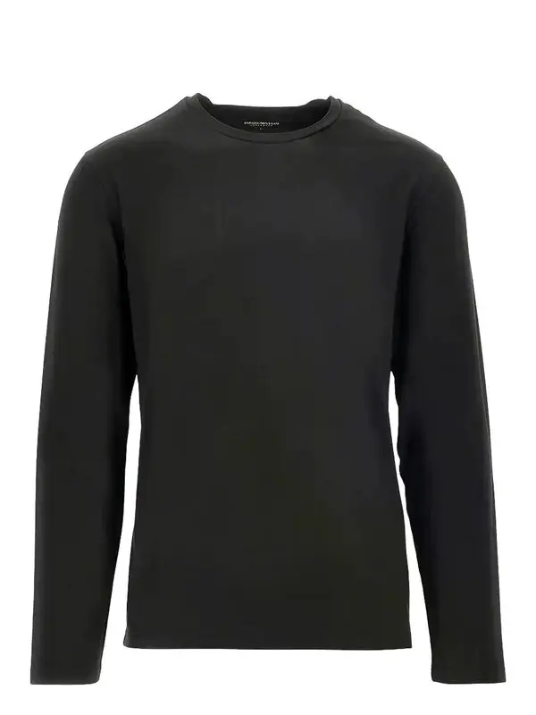EA7 Logo-embroidered Long-sleeve T-shirt - Black