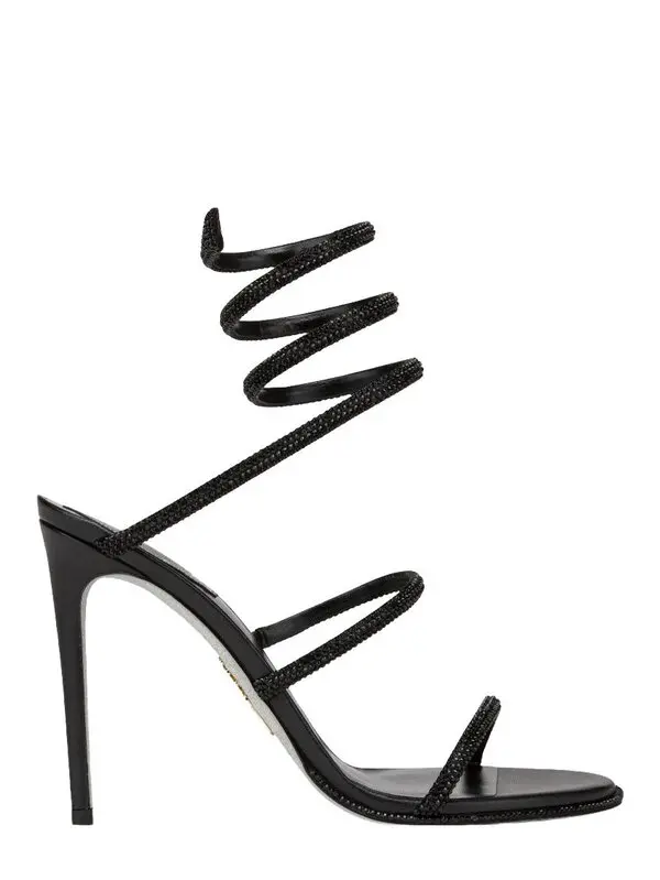 Rene Caovilla Embellished Strappy Heeled Sandals - Black