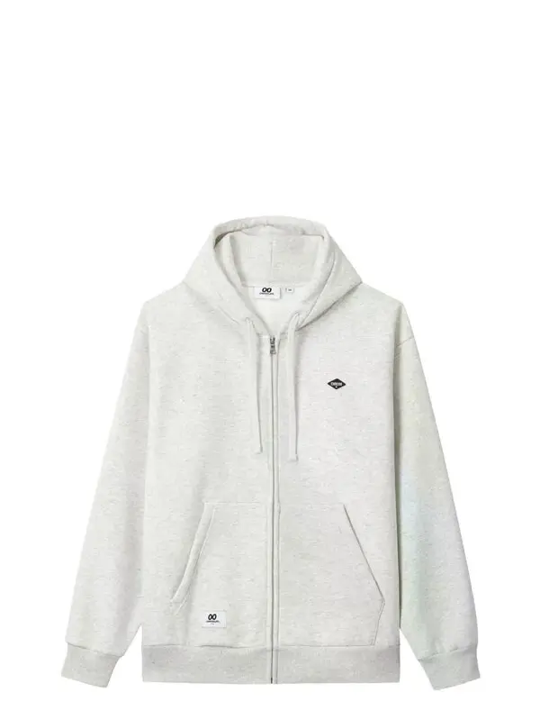 CHOCOOLATE Logo Patch Zip-up Hoodie - Grey