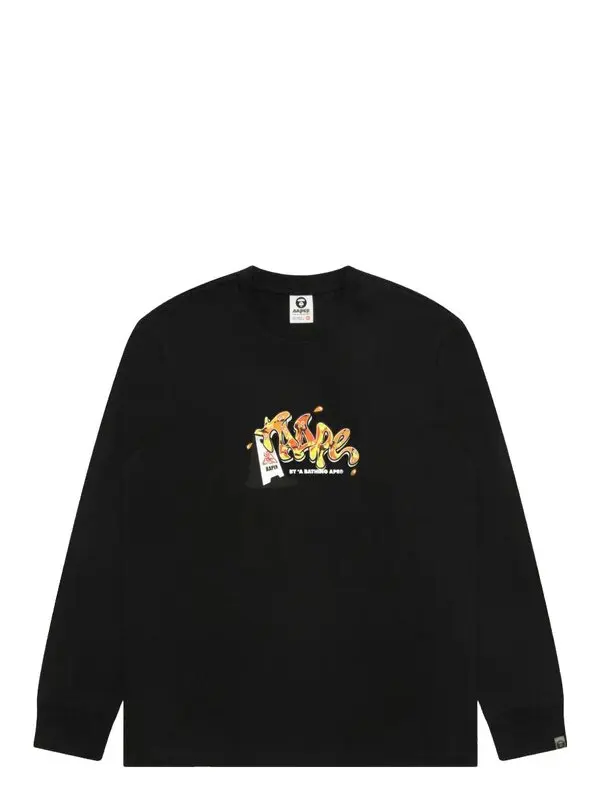 AAPE BY *A BATHING APE Graphic-print Long-sleeve T-shirt - Black