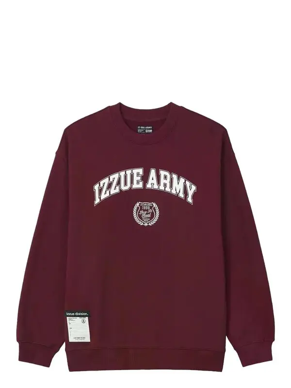 Izzue Logo Print Crew Neck Sweater - Red