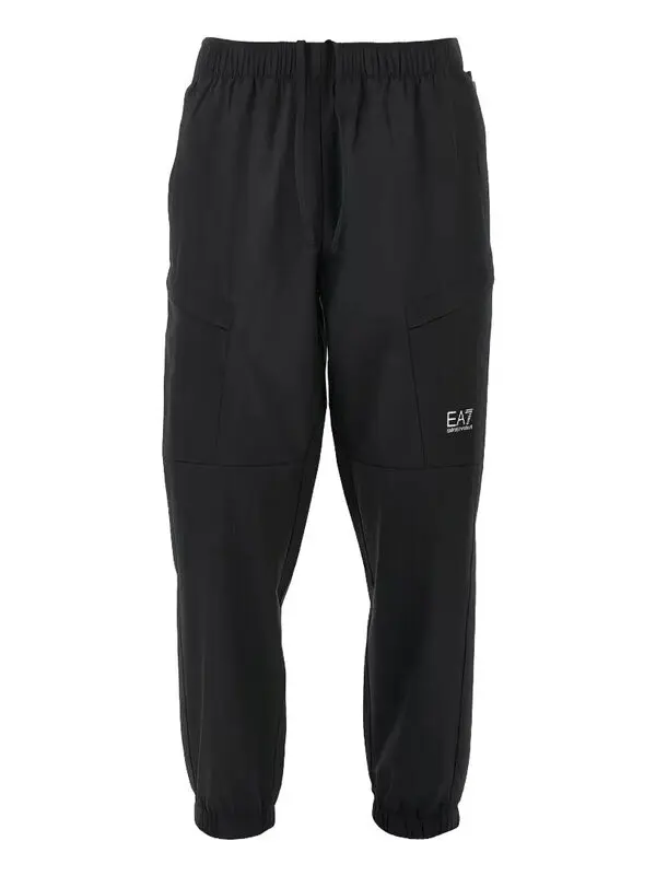 EA7 Logo-print Cargo Pants - Black