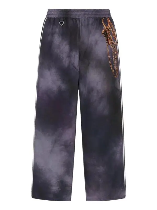 DOUBLET Tie-dye Chain-print Track Pants - Blue