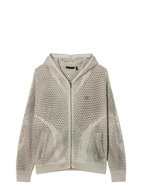 FIVE CM Open-knit Zip-up Hoodie - Grey