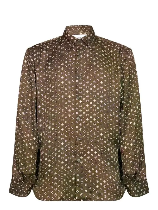 COSTUMEIN Geometric-print Long-sleeve Shirt - Brown