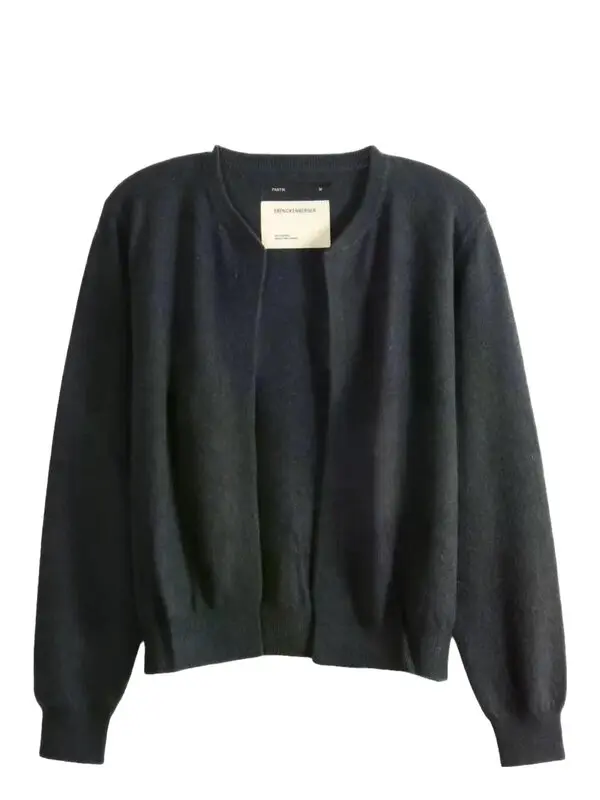 Frenckenberger Fine-knit Open-front Cardigan - Grey