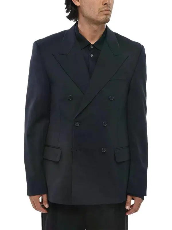 Off-White Double-breasted Peak-lapel Blazer - Blue