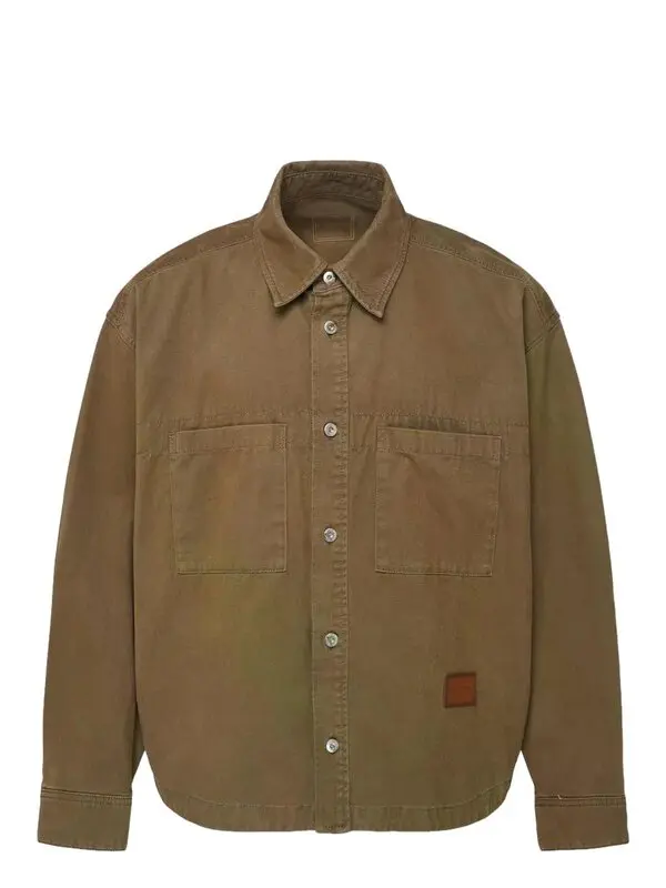 WOOYOUNGMI Logo-patch Button-up Shirt - Brown