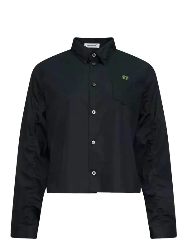 Undercover Ruched Detail Cotton Shirt - Black
