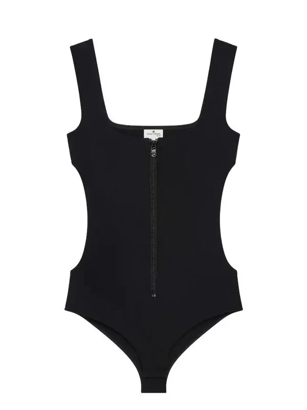 COURREGES Cut-out Zip-up Bodysuit - Black