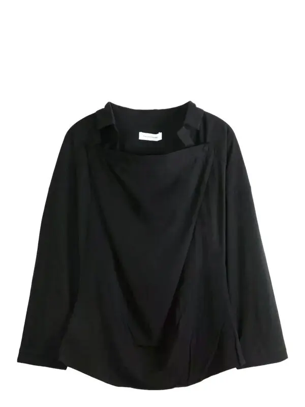 KIKO KOSTADINOV Draped-panel Long-sleeve Shirt - Black