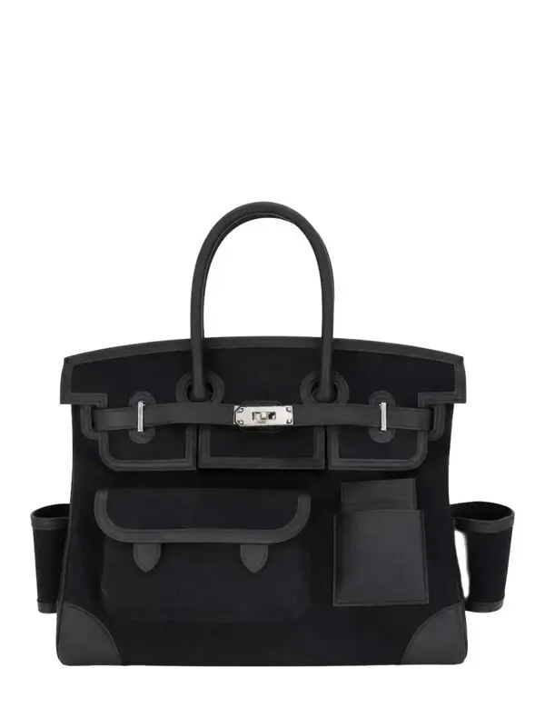 Hermès 35 Birkin Cargo Toile Goéland Canvas Handbag - Black