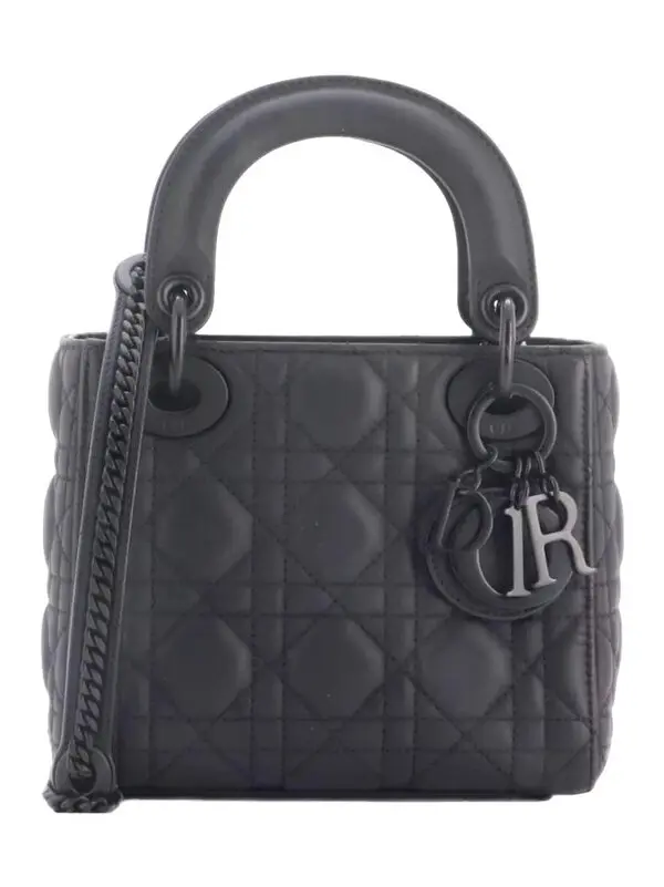 Dior Lady Chain Bag Cannage Quilt Calfskin Mini Shoulder Bag - Black