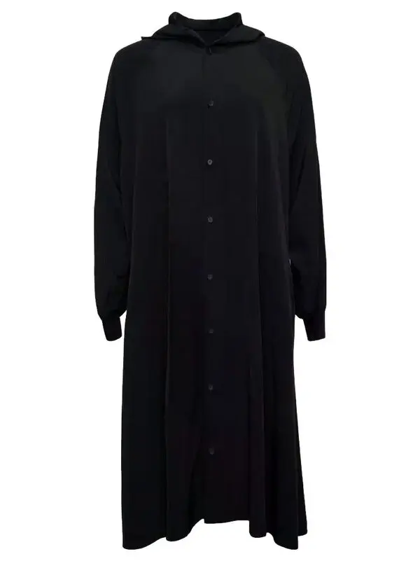 Yohji Yamamoto Hooded Button-up Dress - Black