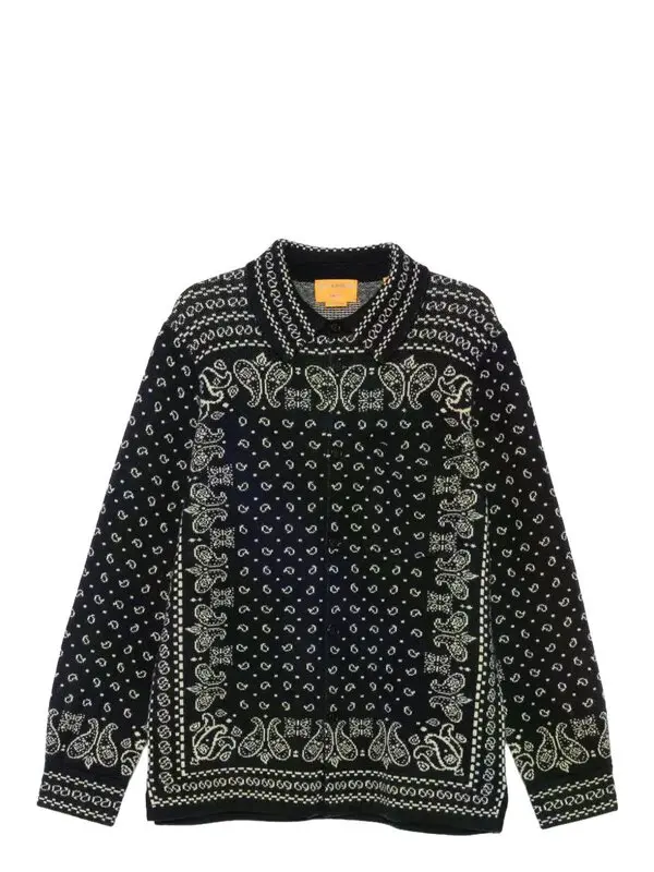 Guest In Residence Paisley Knit Button-down Shirt - Blue